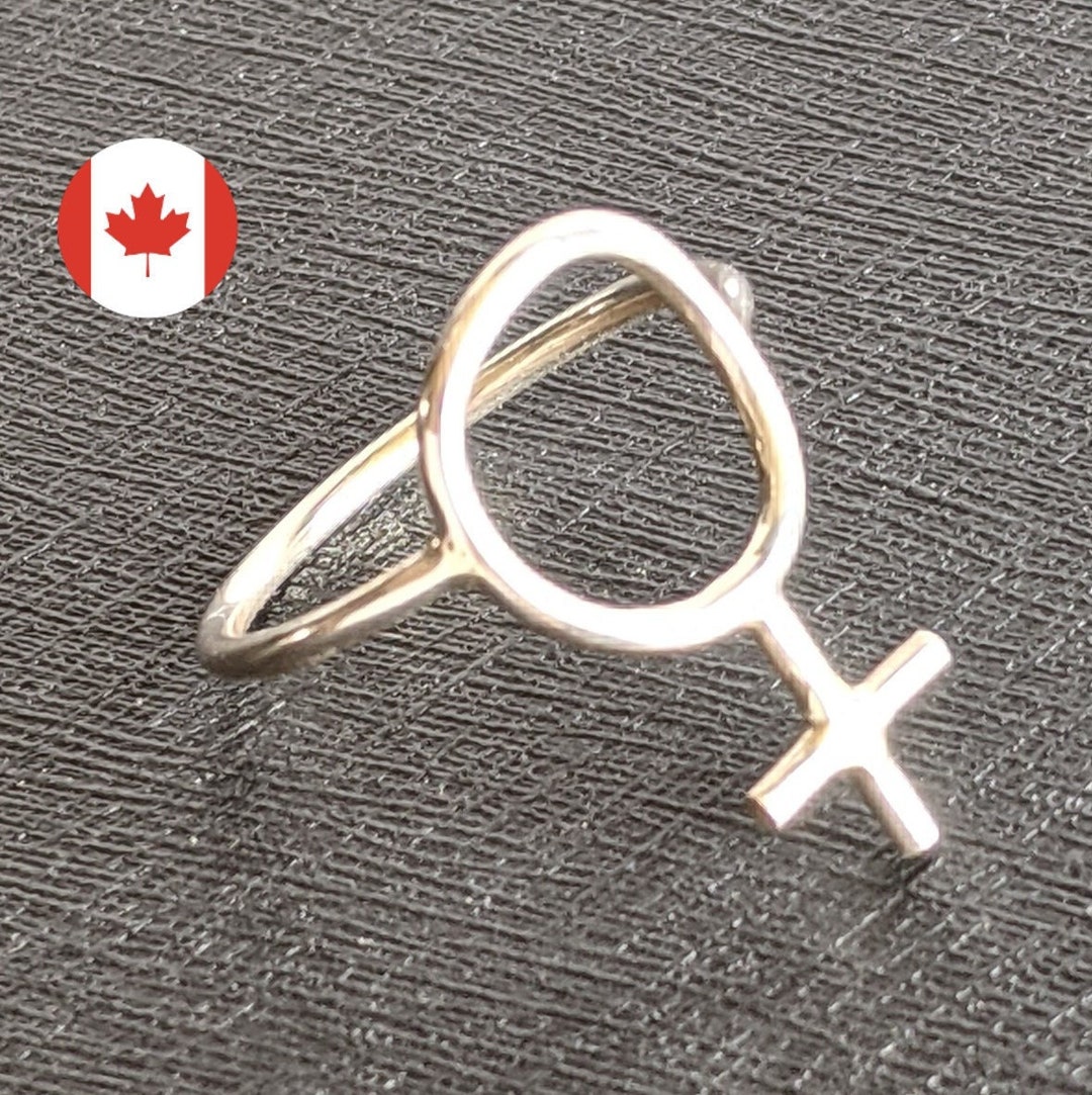 Sterling Silver Female Symbol Ring, Feminist Symbol Ring, Venus Symbol ...