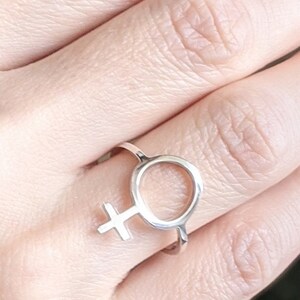 Sterling Silver Female Symbol Ring, Feminist Symbol Ring, Venus Symbol ...