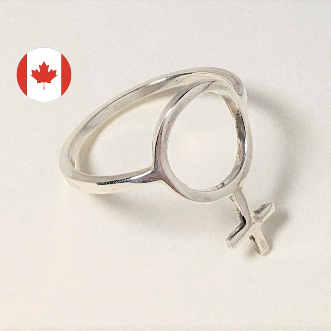 Sterling Silver Female Symbol Ring, Feminist Symbol Ring, Venus Symbol ...