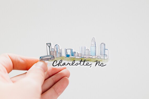 Charlotte Skyline Sticker Watercolor Skyline Sticker - Etsy