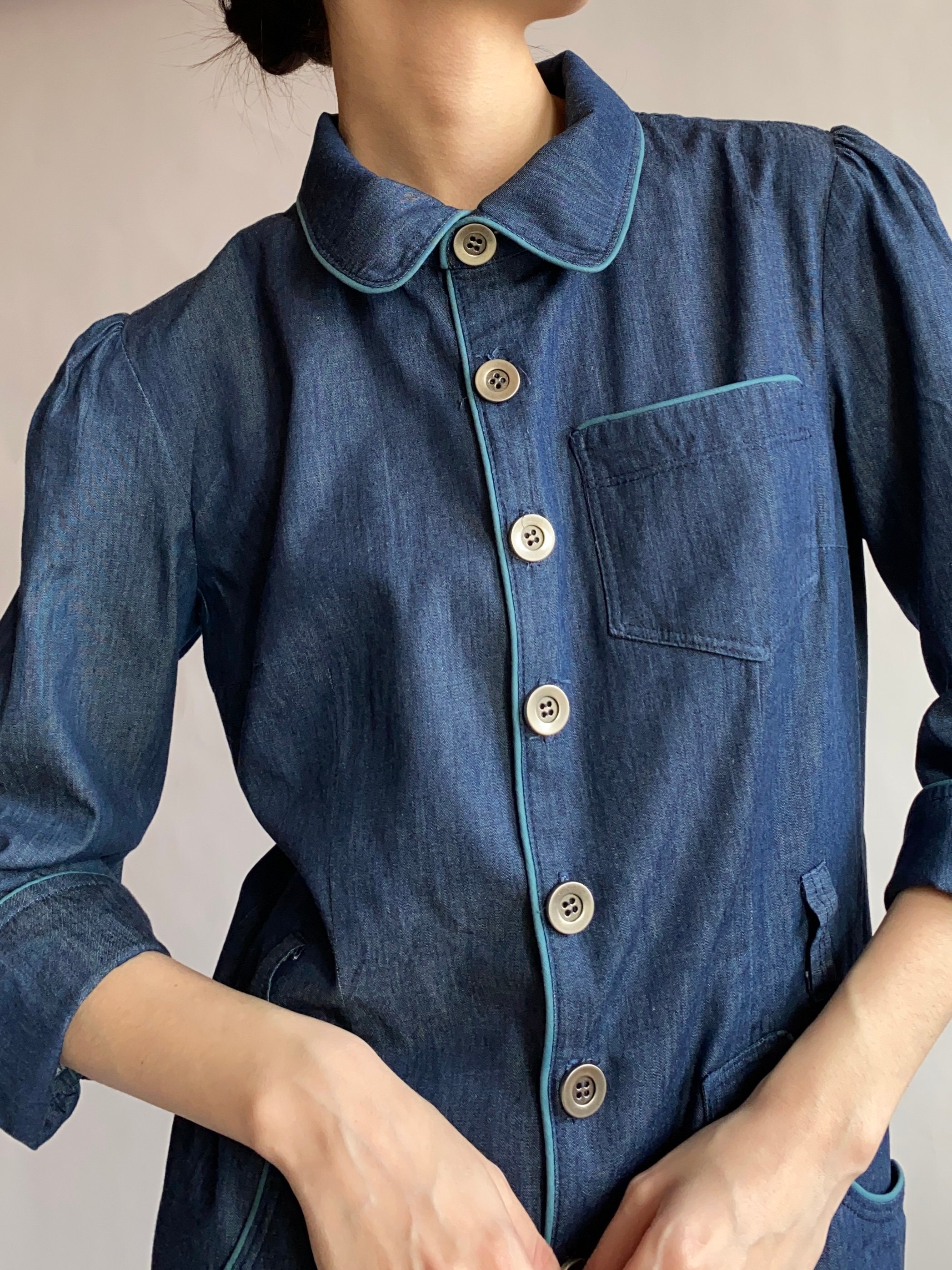 Vintage Denim Dress in Blue Color/ 80s Dress/ Small Size - Etsy