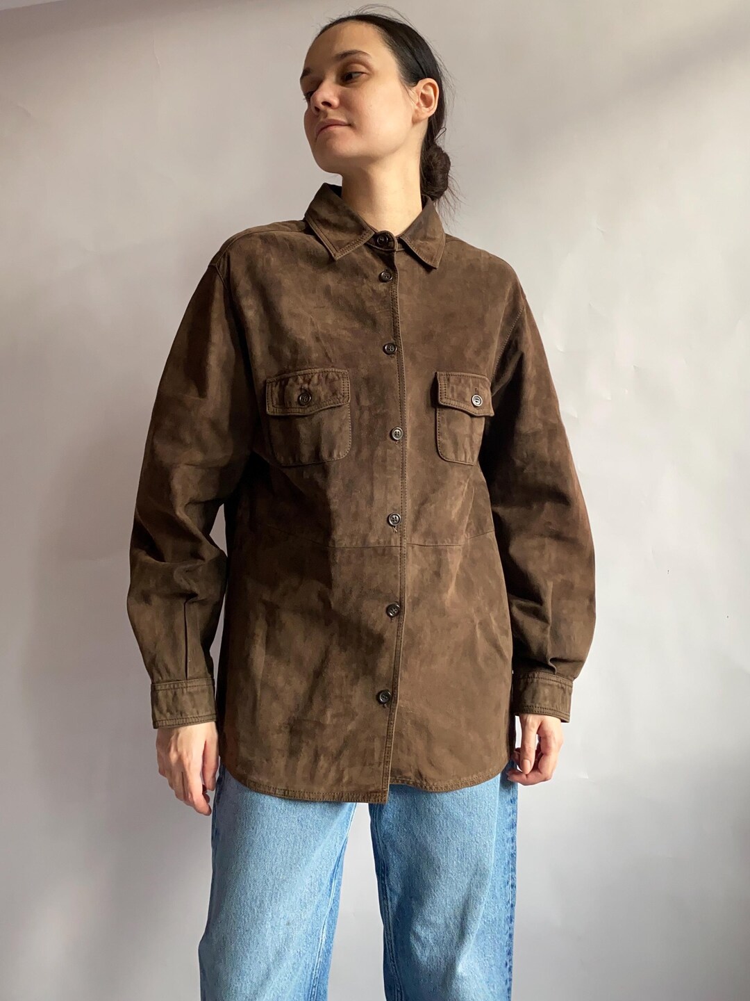 Vintage Timberland Vintage Leather Shirt/ 1990s/ Small Size - Etsy