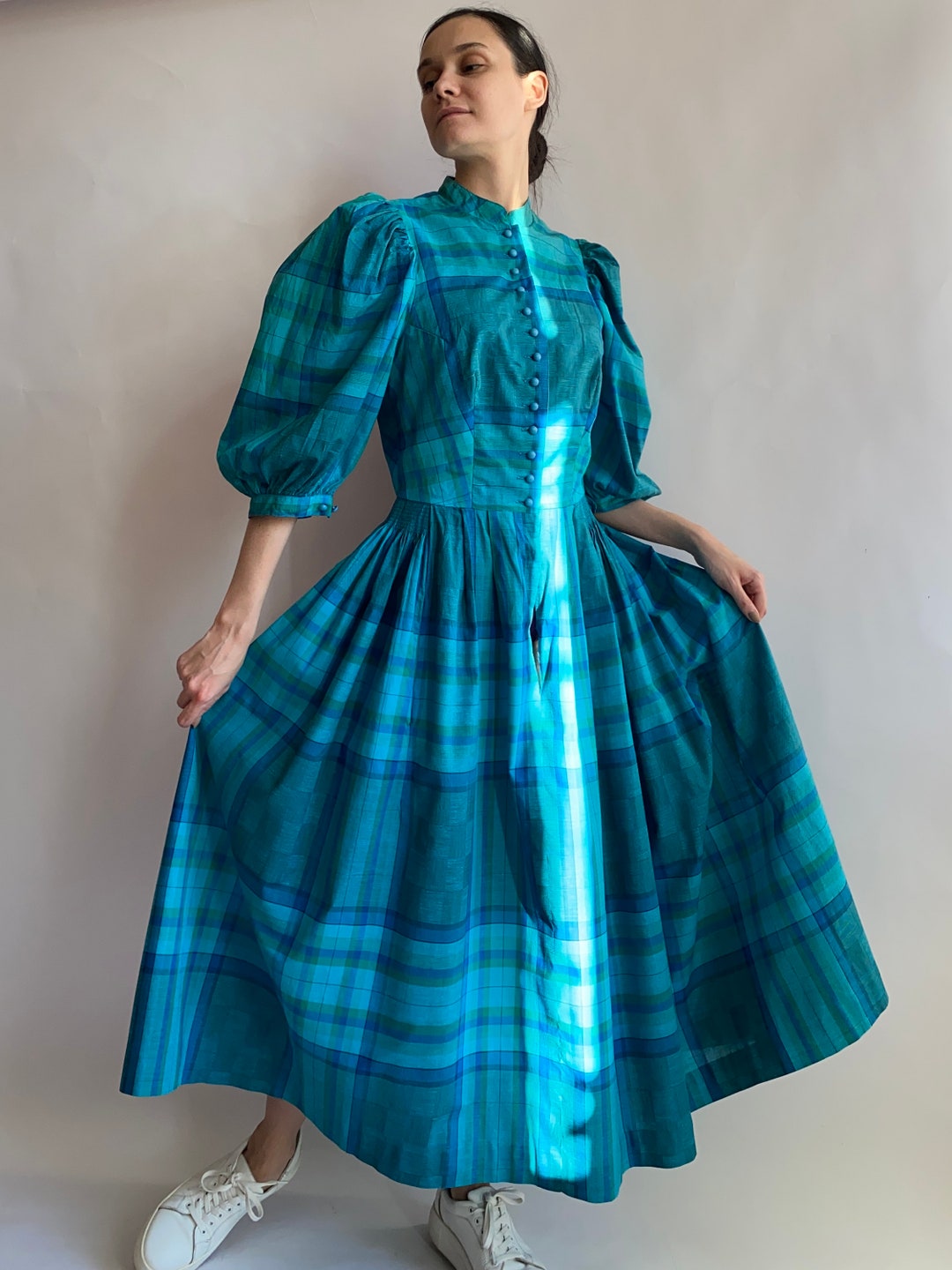 Vintage Dirndl Dress/ Austrian Dress/ Plaid Dress/ 1980s/ Small Size - Etsy