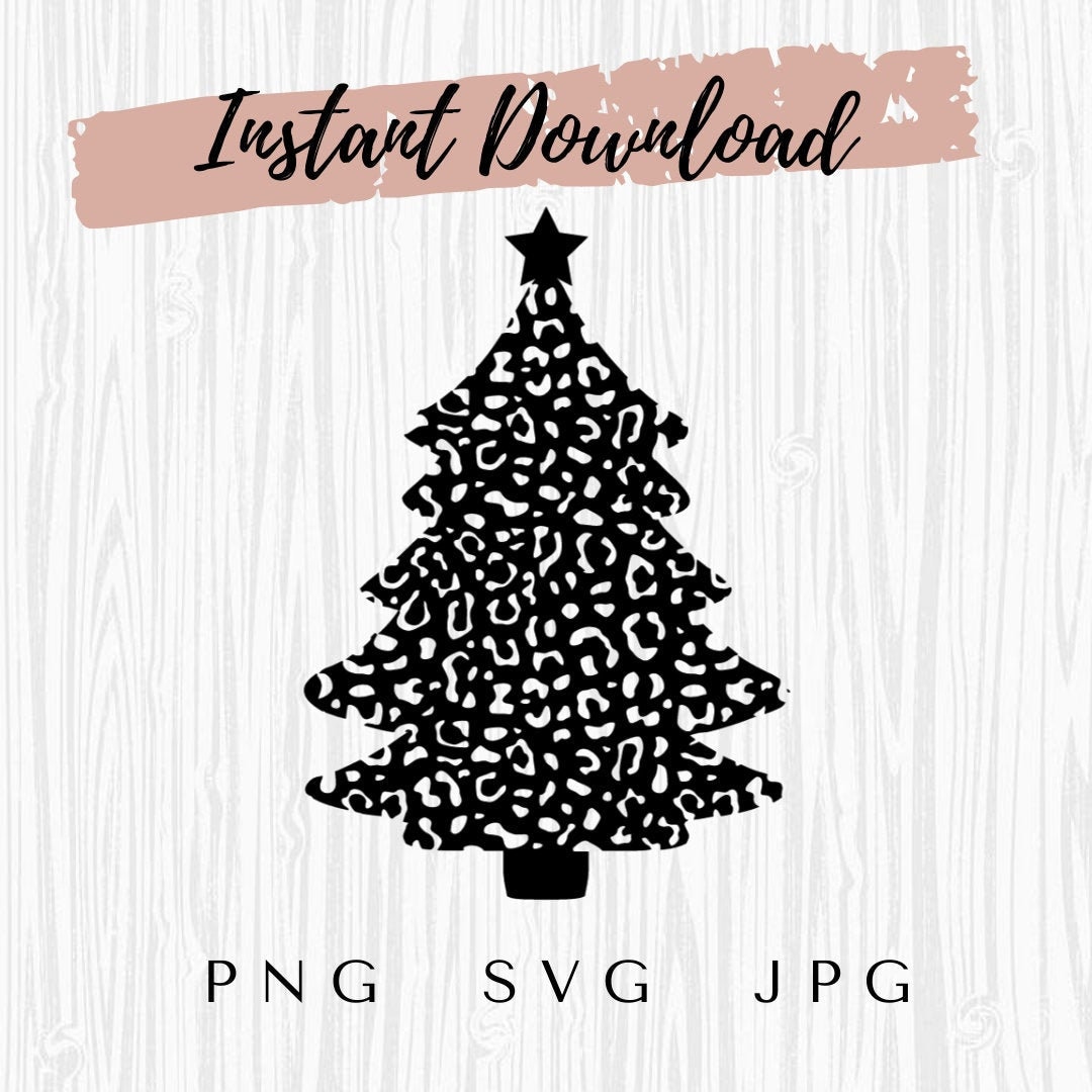 Leopard Print Christmas Tree SVG, Leopard Print Tree Cut File, Animal ...