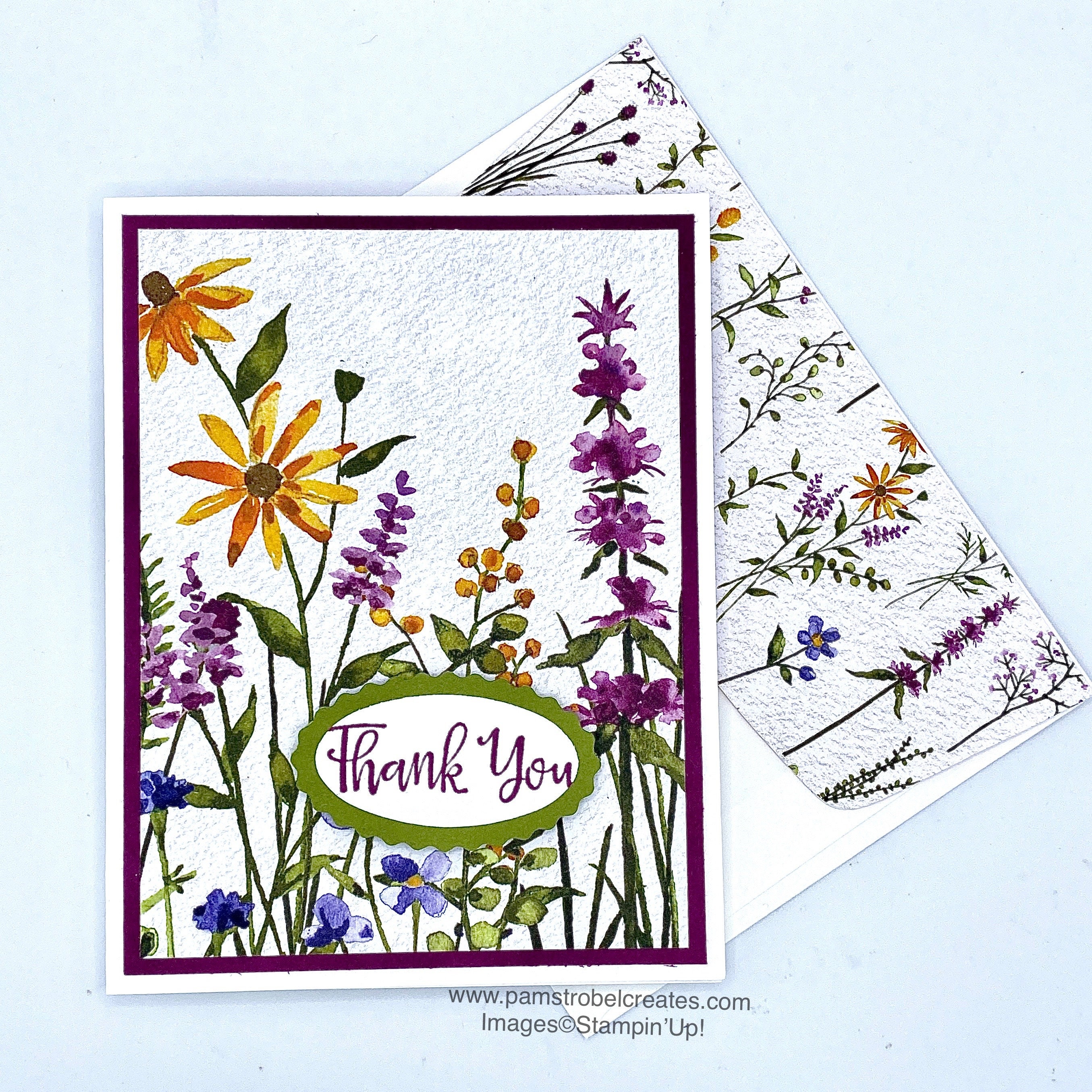 Thank You Card, Encouragement Handmade Card, Stampin'up , Floral Card ...