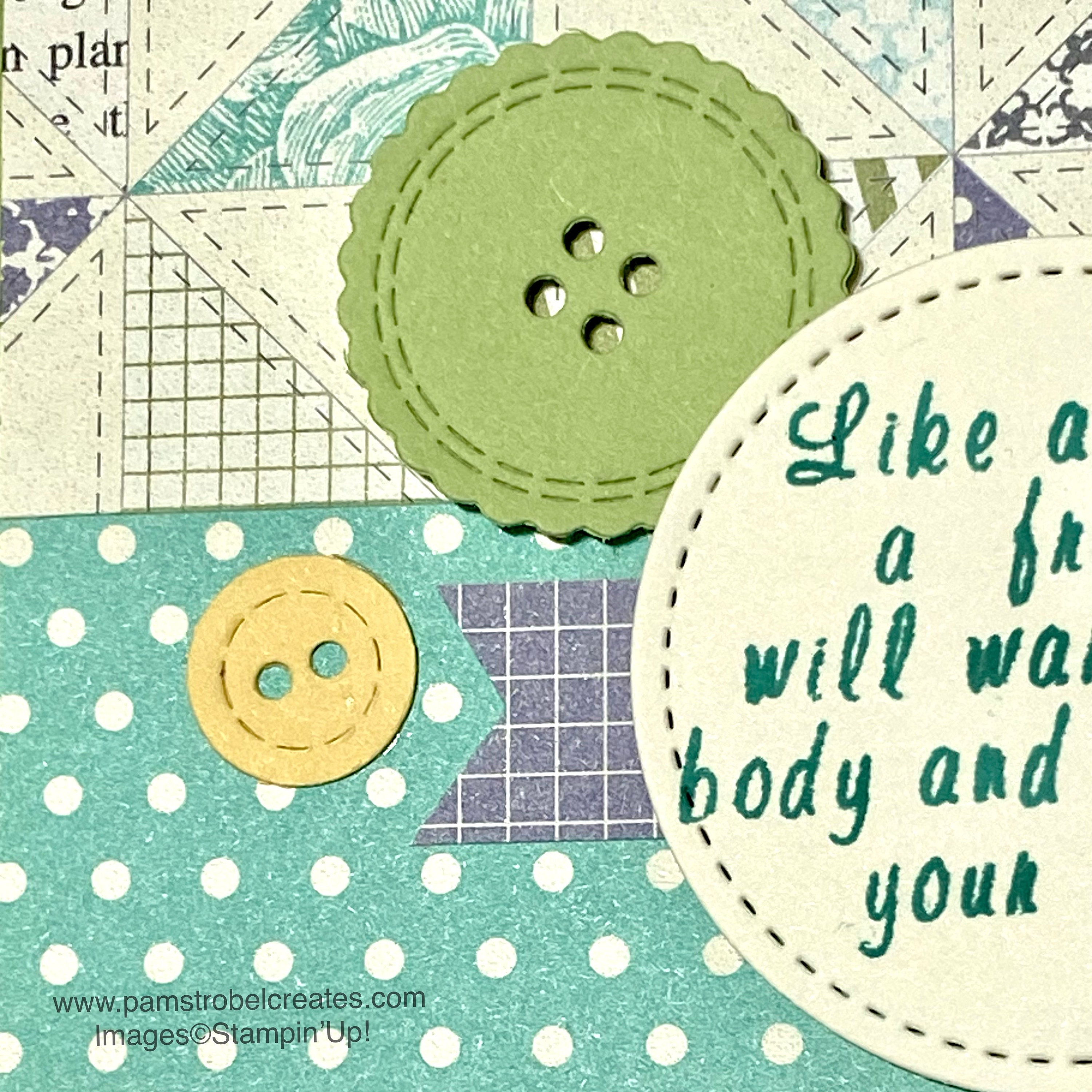 Quilted Friendship Handmade Card, Stampin'up , Quilt Look Card, Friendship, Stitching and ...