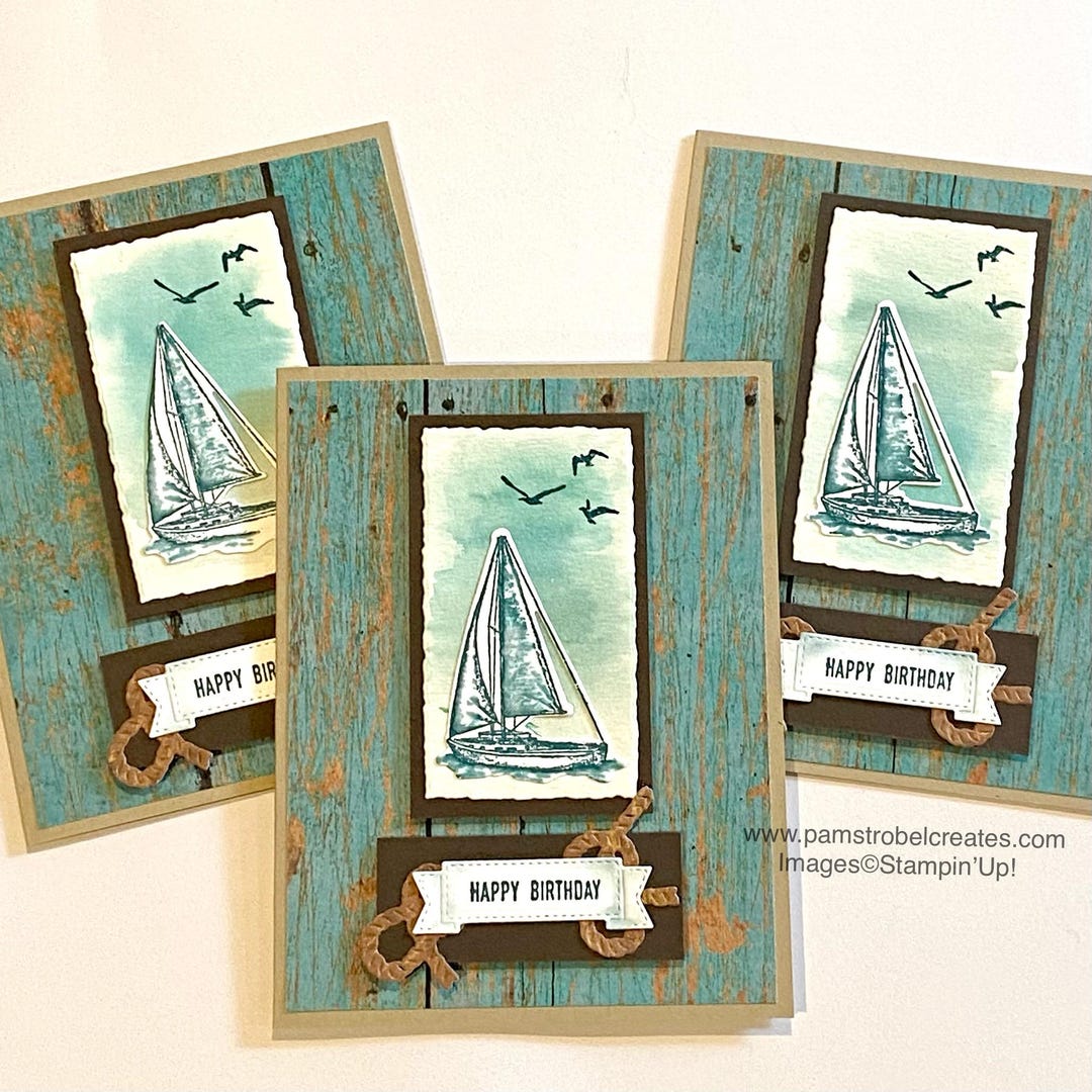 Nautical Birthday, Sailing, by the Ocean Cards, Handmade Card, Stampin ...