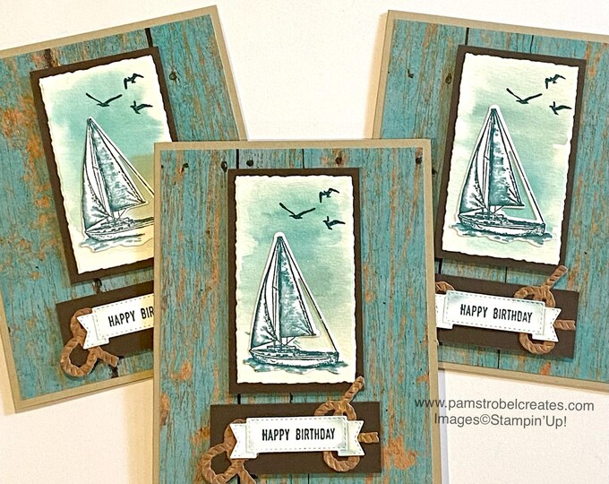 Nautical Birthday, Sailing, by the Ocean Cards, Handmade Card, Stampin ...
