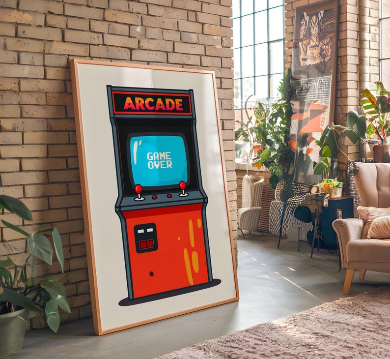 Retro Arcade Framed Poster - Vintage Gaming Art - Perfect Gift for ...
