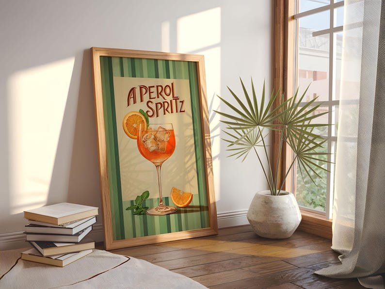 Vintage Aperol Spritz Poster: Framed Bar Wall Art - Etsy