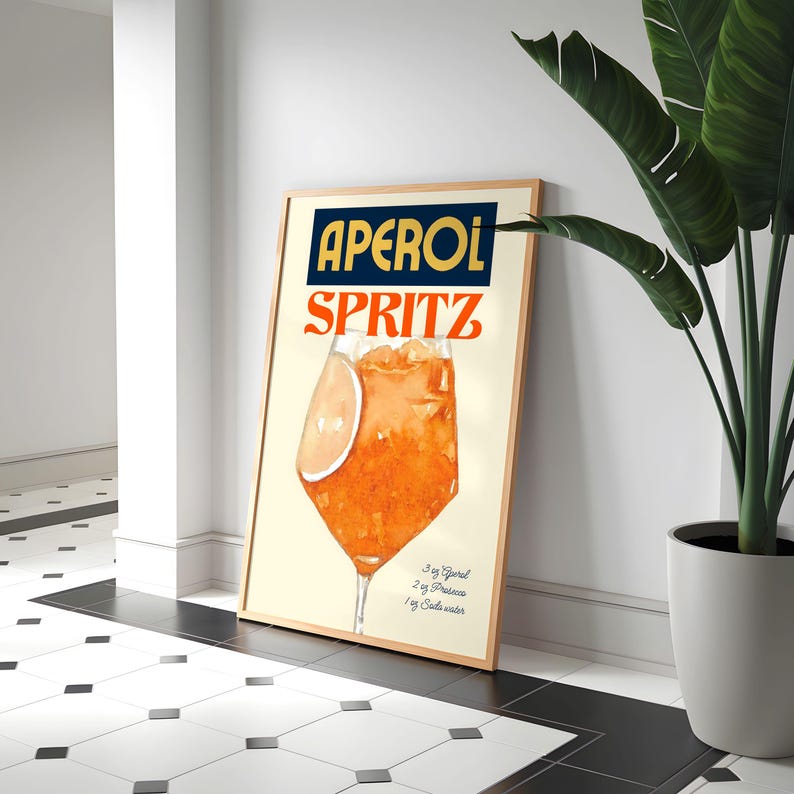 Aperol Spritz Poster: Italian Drink Art, Home Bar Decor - Etsy