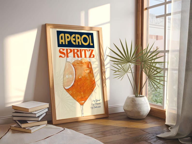 Aperol Spritz Poster: Italian Drink Art, Home Bar Decor - Etsy