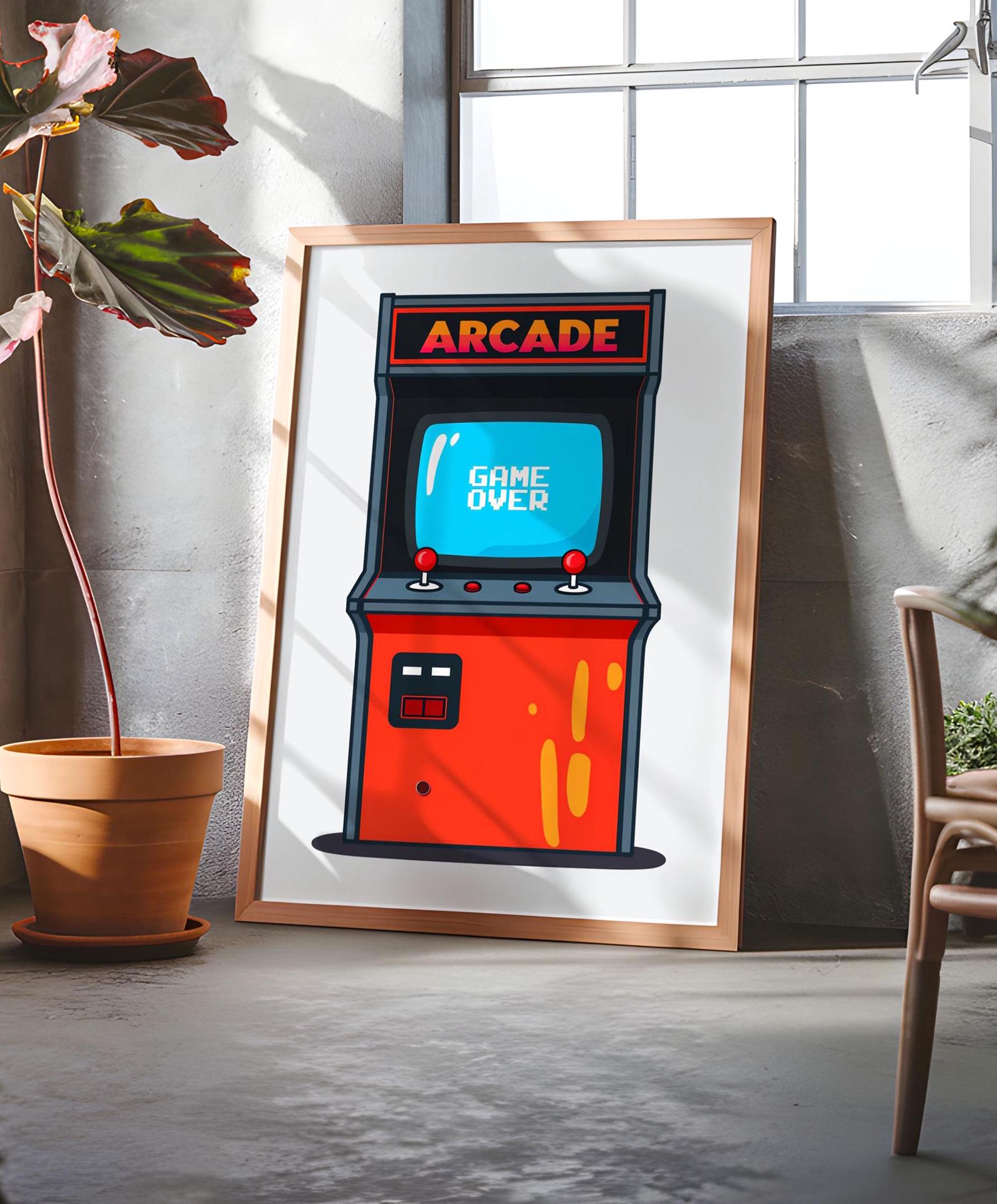 Retro Arcade Framed Poster - Vintage Gaming Art - Perfect Gift for ...