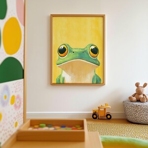Whimsical Frog Nursery Poster | Mounted Framed Kids Room Art | Animal ...