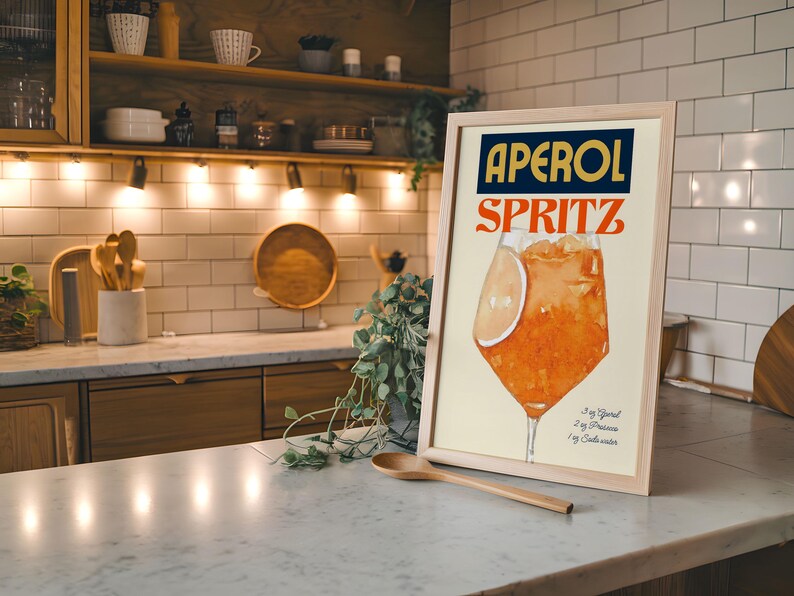 Aperol Spritz Poster: Italian Drink Art, Home Bar Decor - Etsy