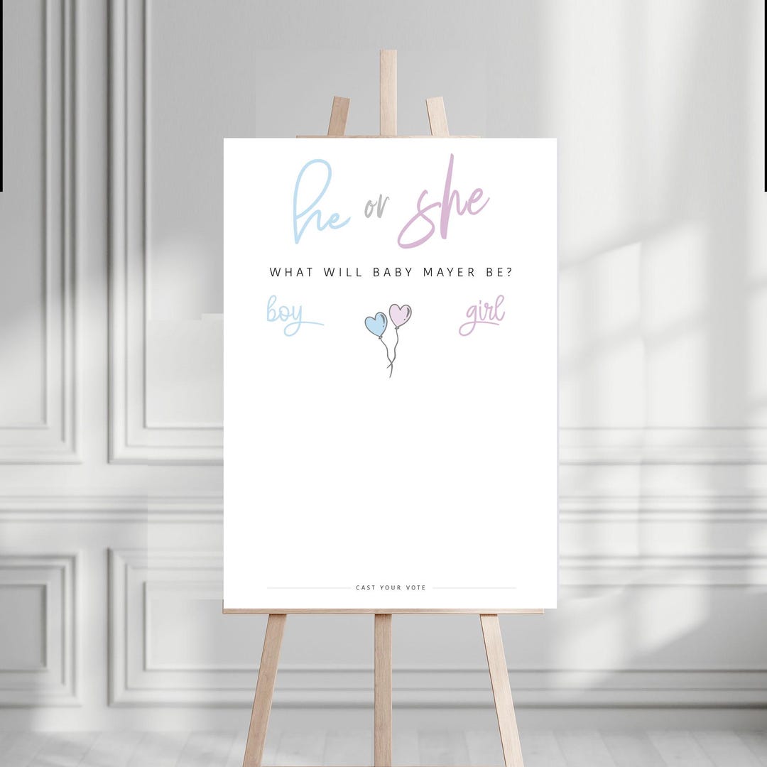 He or She, Baby Shower Voting Sign/poster - Etsy