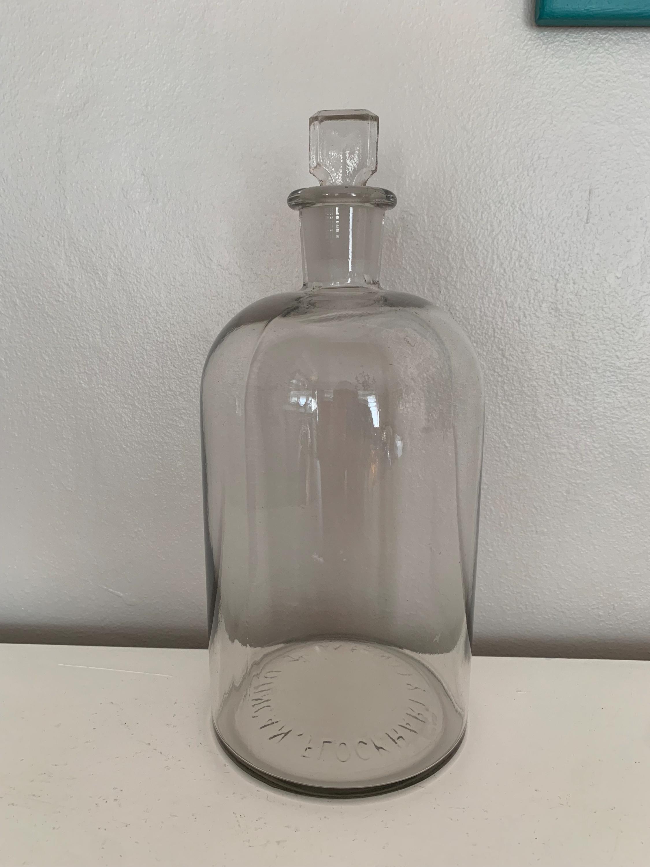 Vintage Glass Medicine Bottle With Stopper Apothecary Decanter 1930s ...