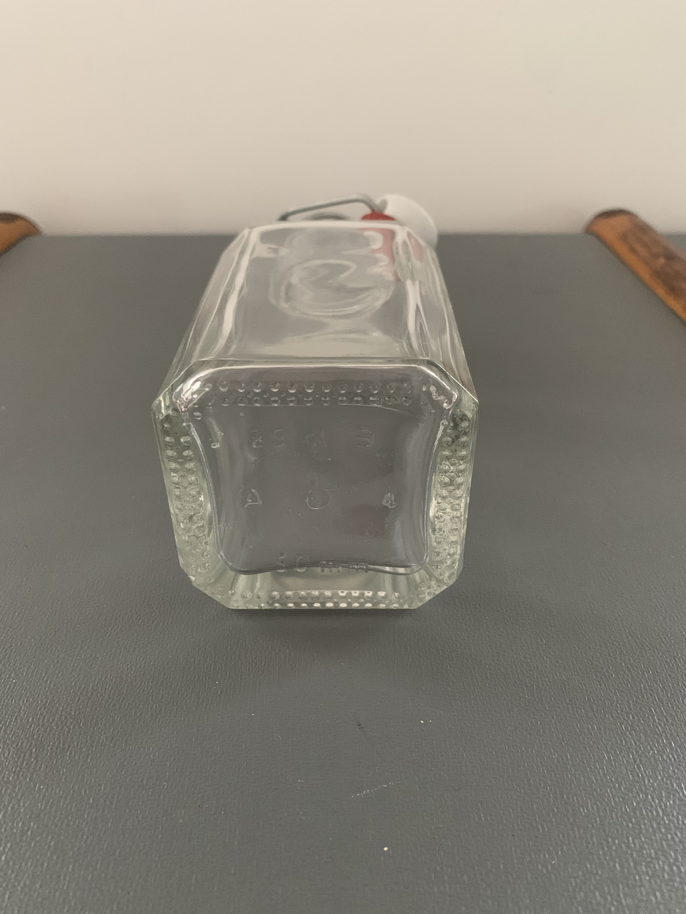 Vintage Small Square Shaped Glass Bottle With Ceramic Swing - Etsy UK