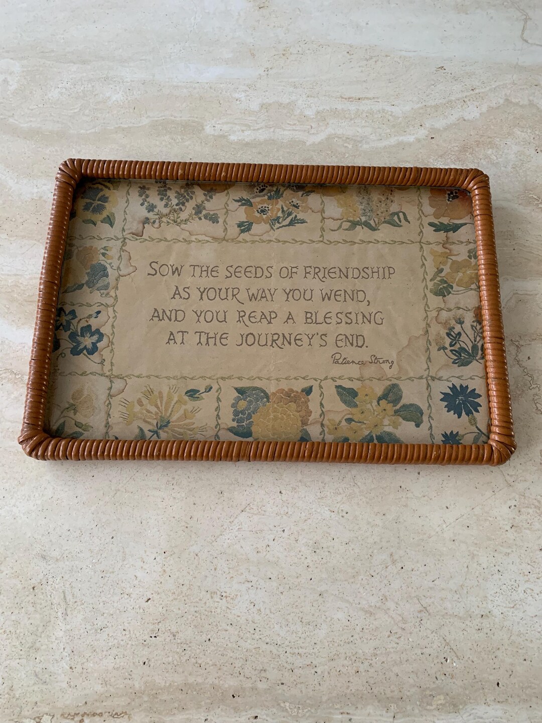 Vintage Framed Sampler Print Poem Verse Patience Strong 1950s ...
