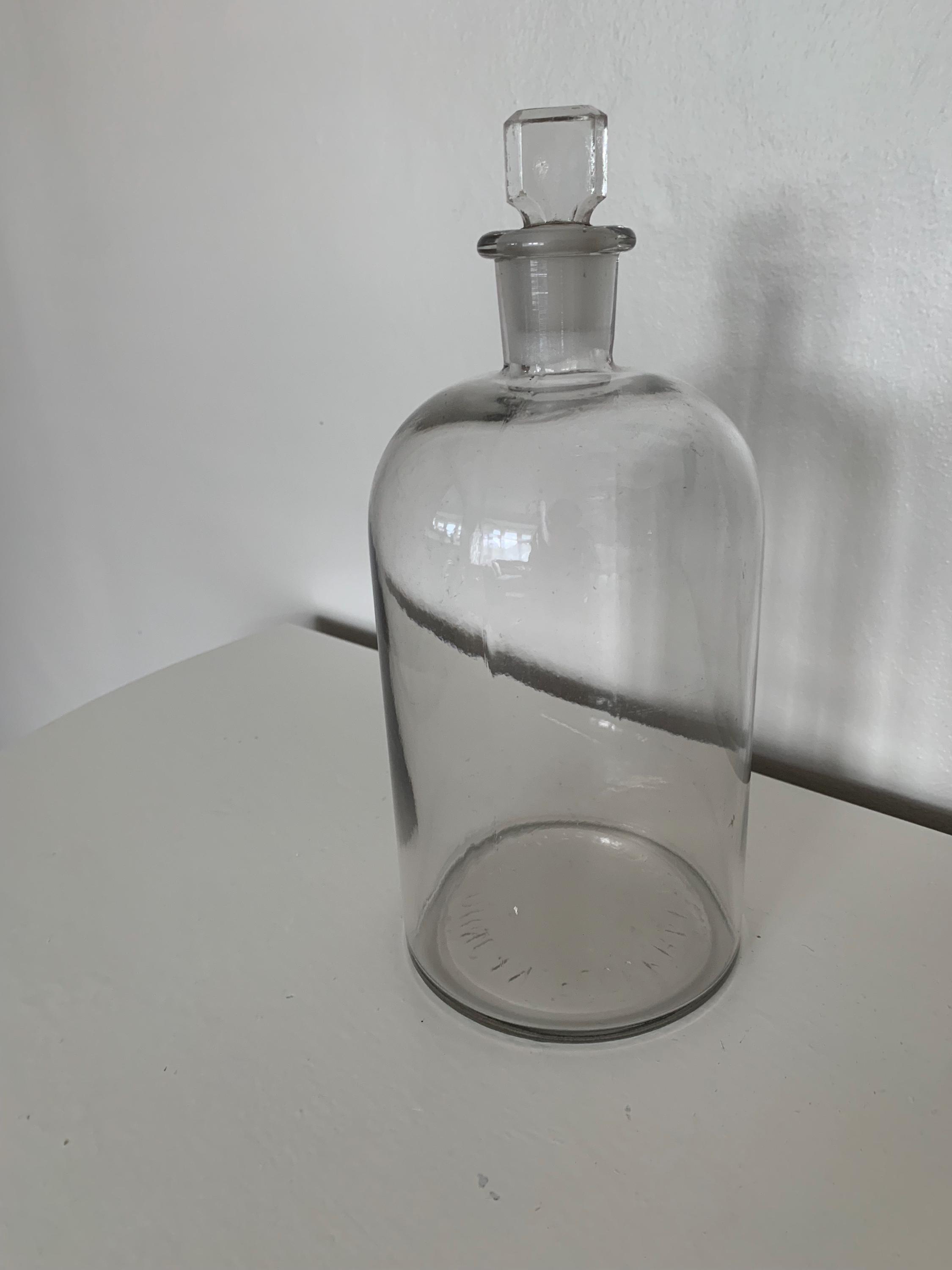 Vintage Glass Medicine Bottle With Stopper Apothecary Decanter 1930s ...