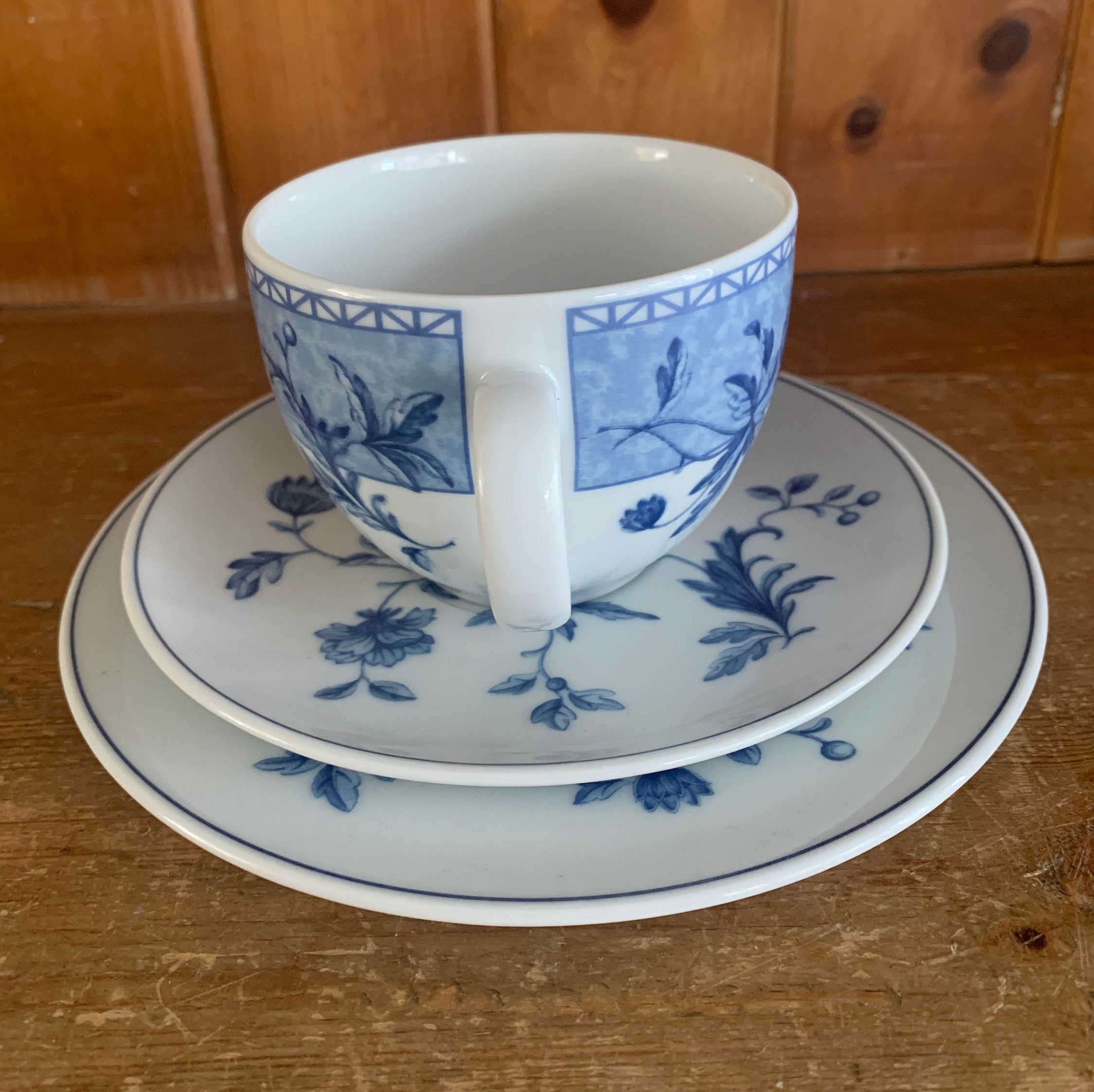 Wedgwood Mikado Tea Cup Saucer Side Plate Trio Blue and White Floral - Etsy