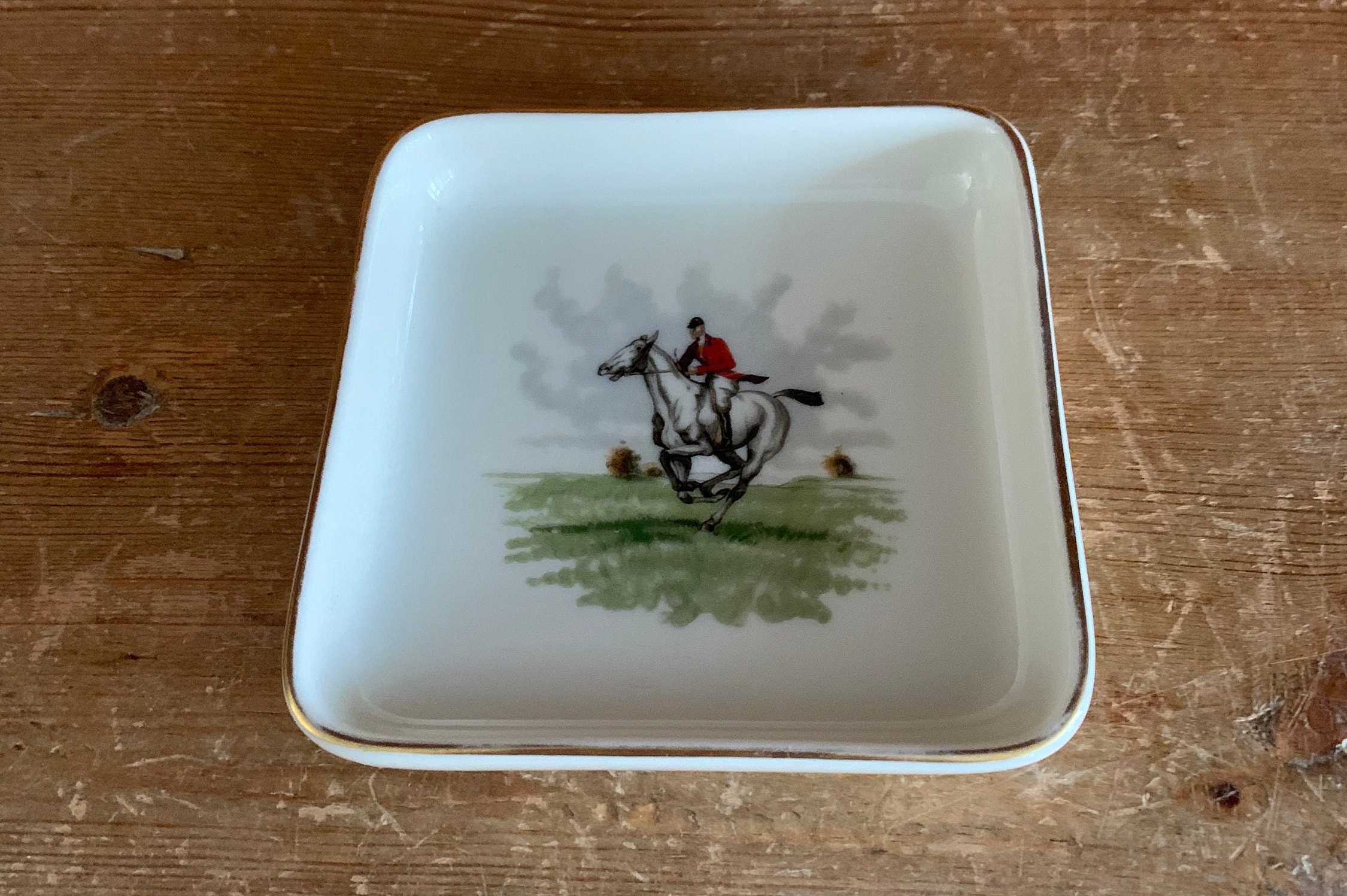 Vintage H & Co Selb Bavaria Heinrich Trinket Pin Dish With Hunting ...