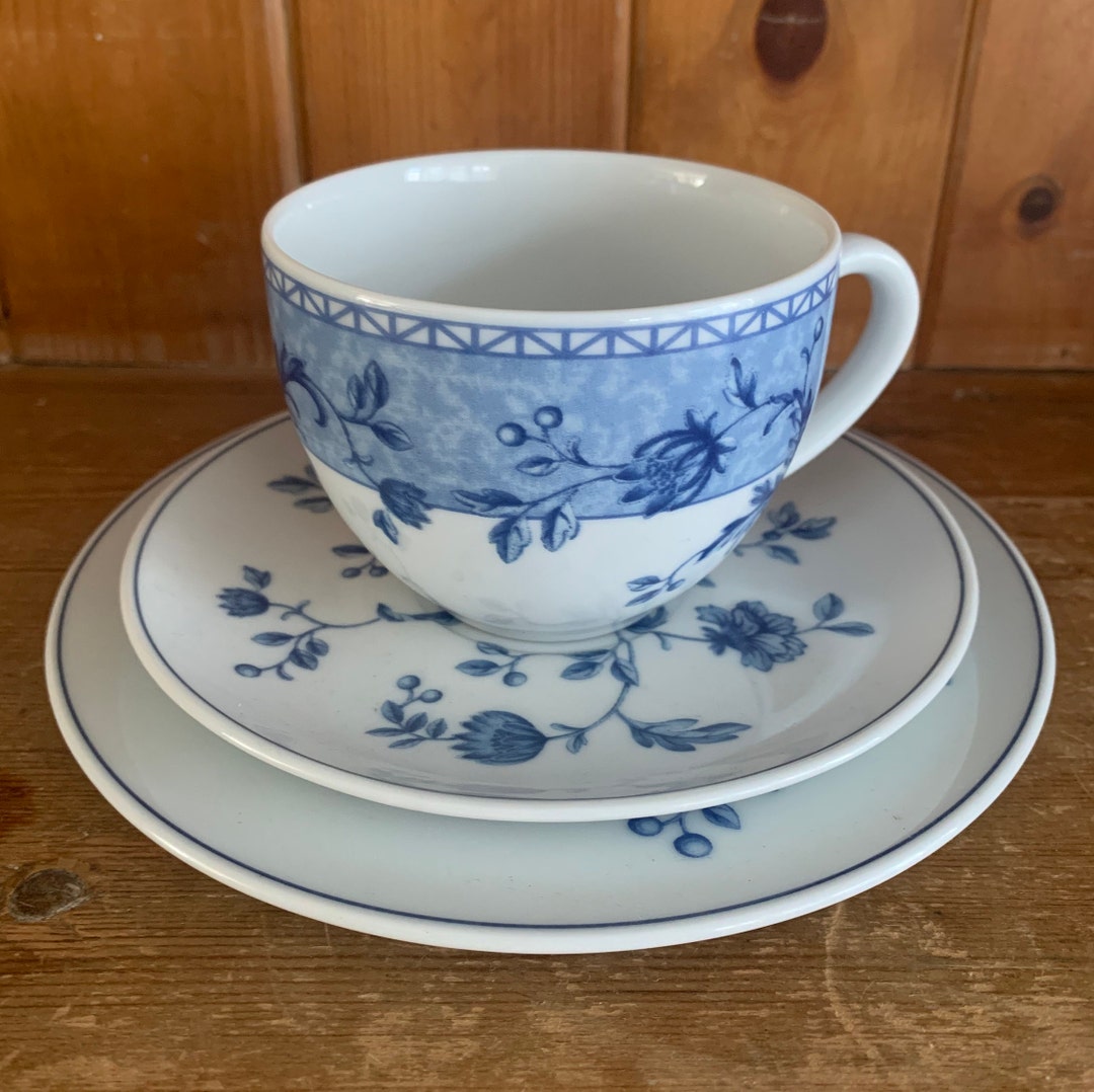 Wedgwood Mikado Tea Cup Saucer Side Plate Trio Blue and White Floral - Etsy