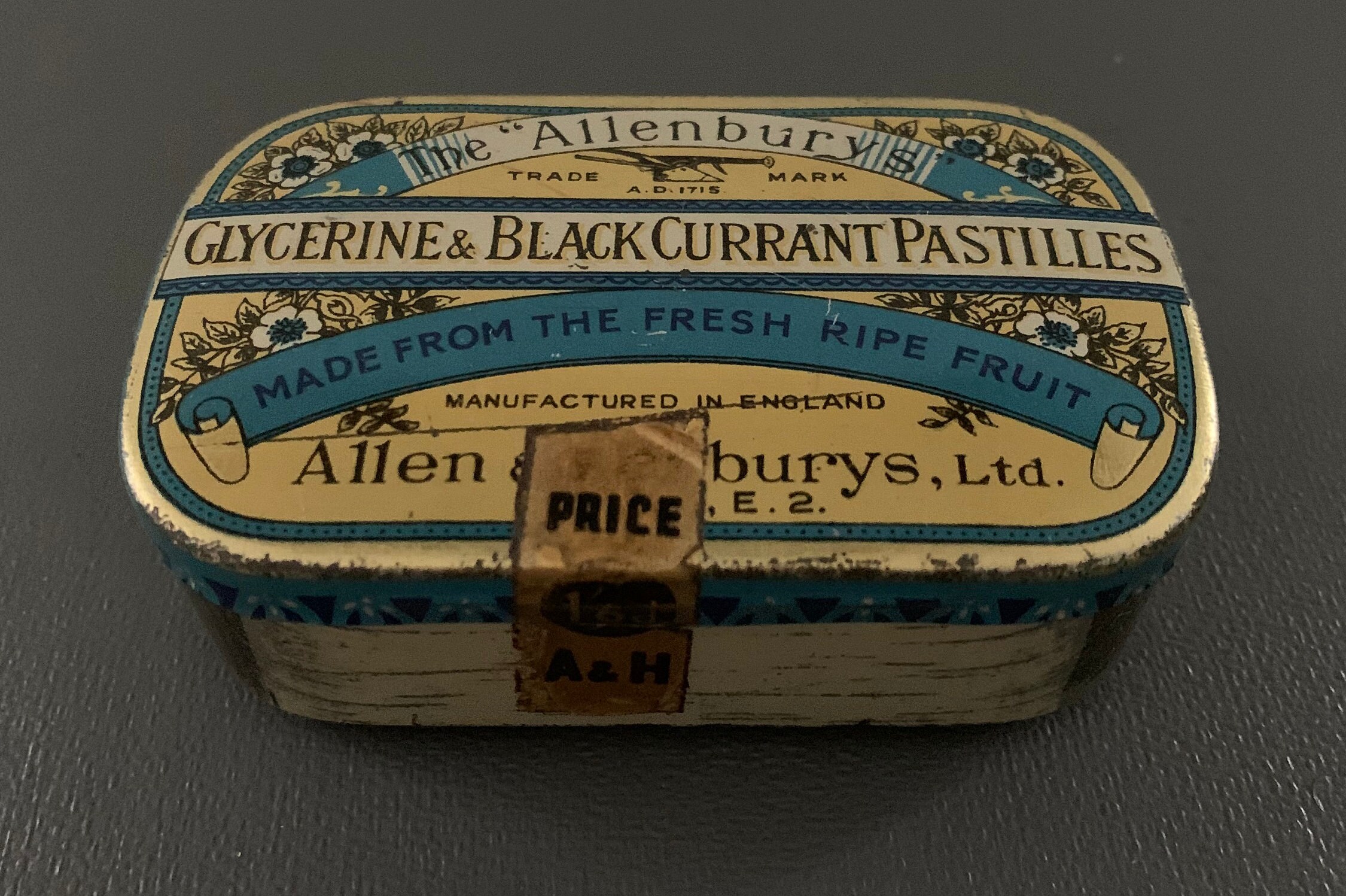 Vintage Small Pastilles Tin Allen Hanburys Yellow and Blue - Etsy