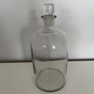 Vintage Glass Medicine Bottle With Stopper Apothecary Decanter 1930s ...