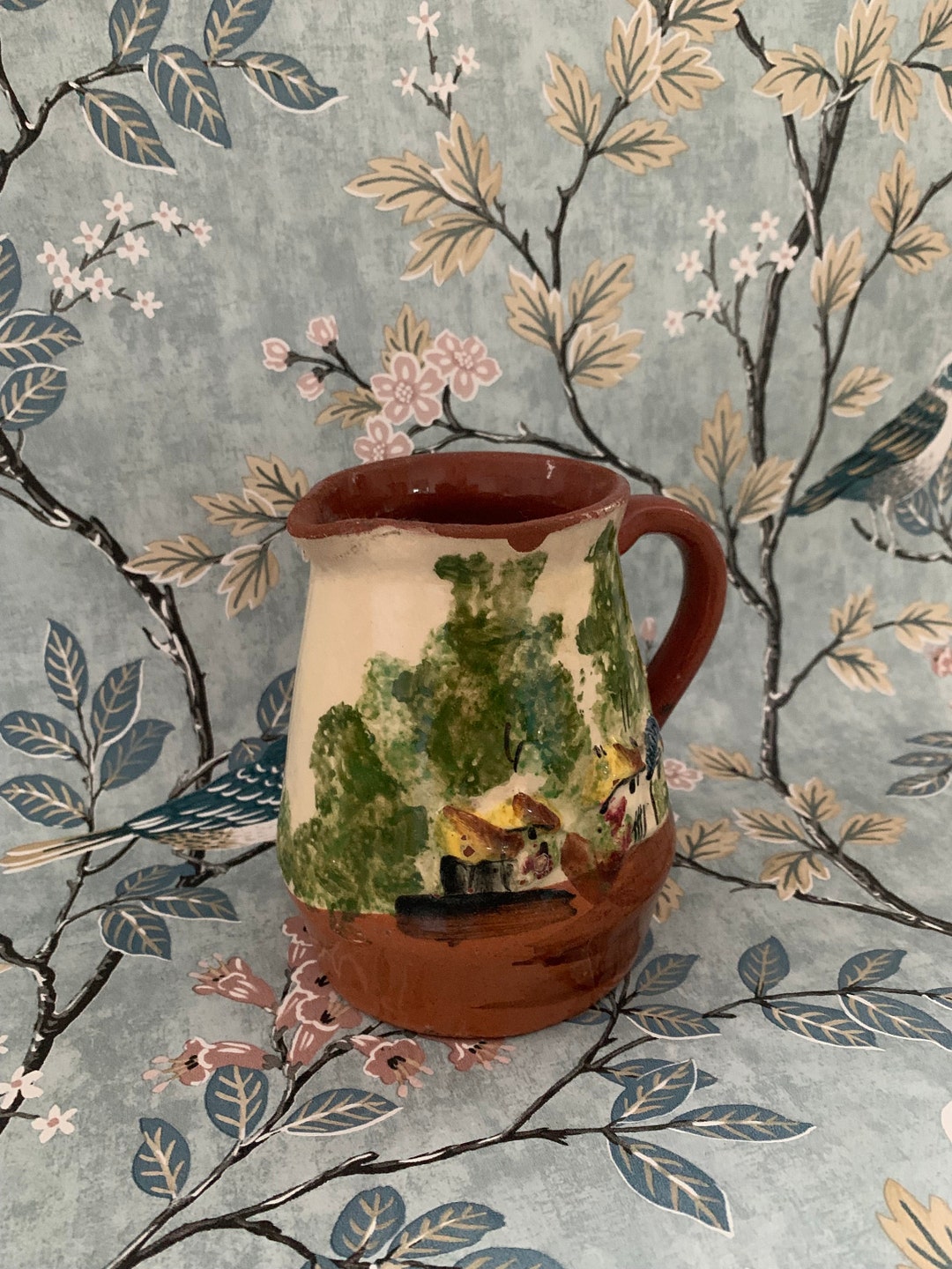 Vintage Torquay Pottery Cockington Forge Small Jug Hand Painted ...