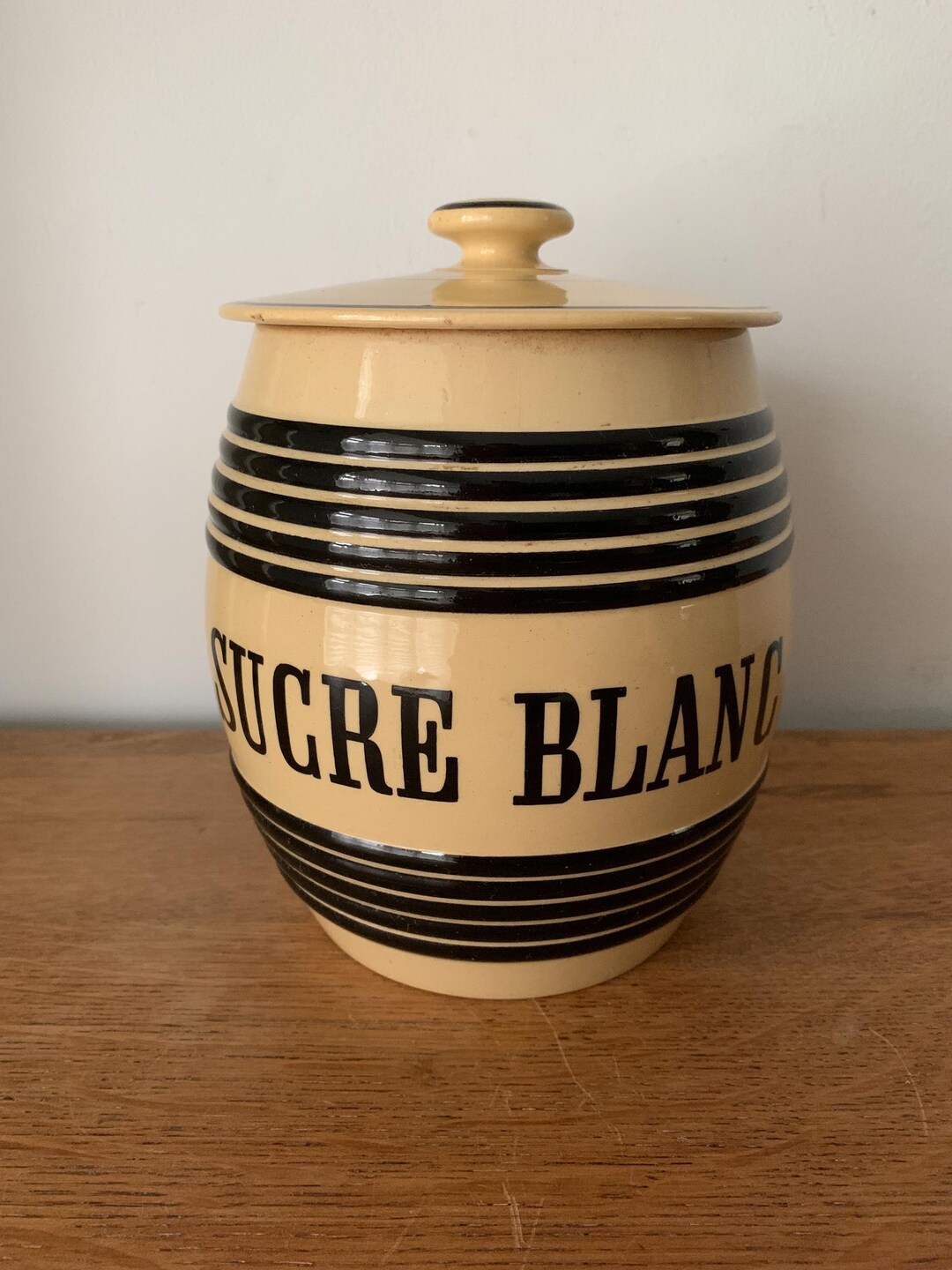 Antique Petrus Regout Ceramic Sugar Storage Jar Pot Sucre Blanc French ...