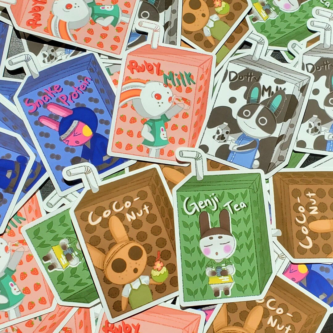 Animal Crossing Juice Box Stickers Snake, Ruby, Dotty, Coco, Genji - Etsy