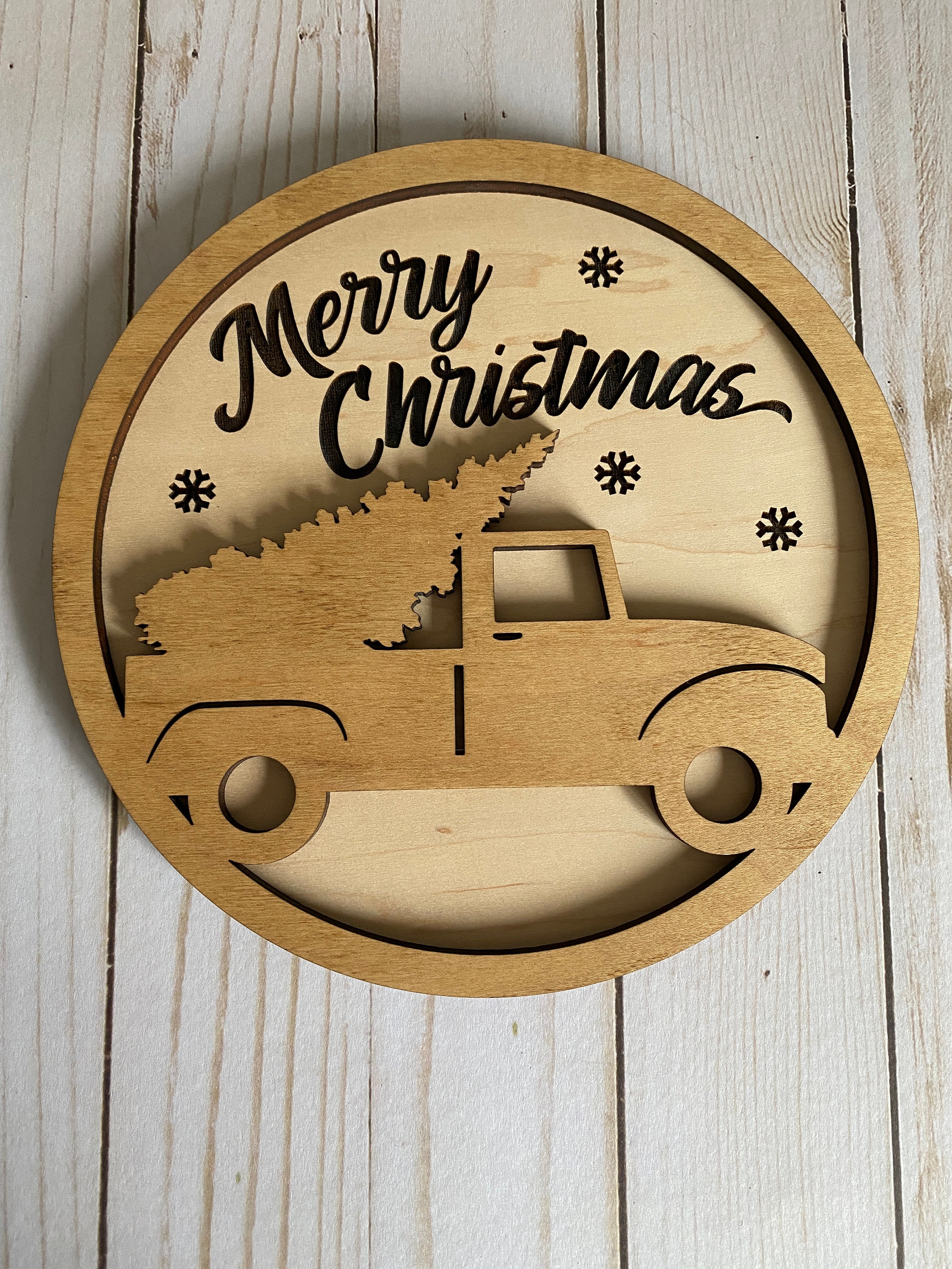 Pickup Truck and Tree Round Sign and Stand DIGITAL FILE - Etsy
