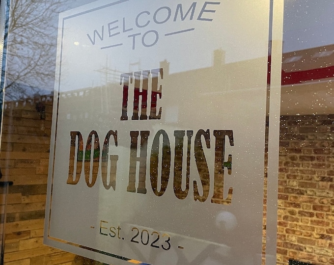 Personalised Frosted Window / Mancave / Mirror / Summerhouse / Pub ...