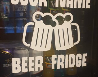 Personalised Beer Fridge Sticker / Decal - Etsy UK
