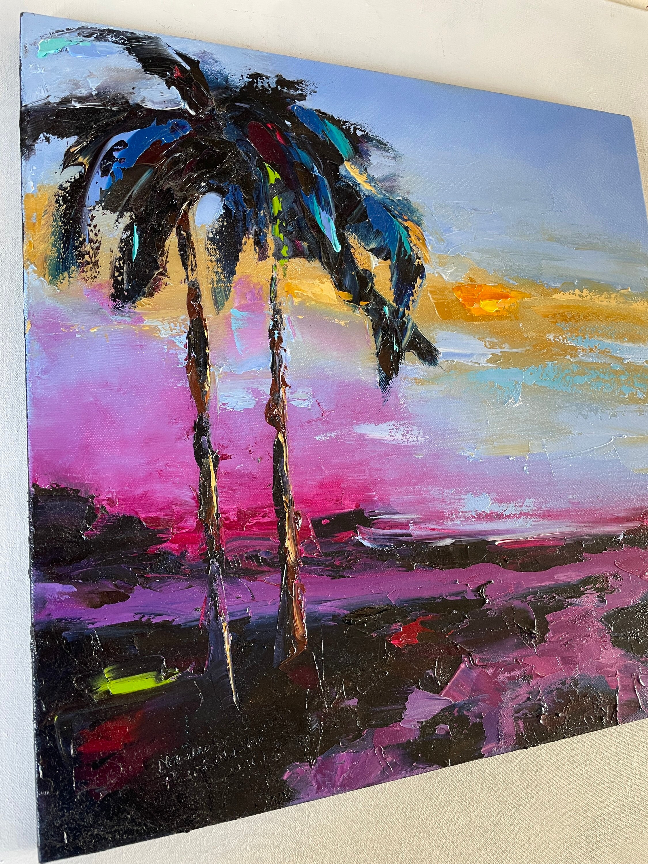 Mariusz Piatkowski Tropical Sunset Oil Painting on Canvas - Etsy