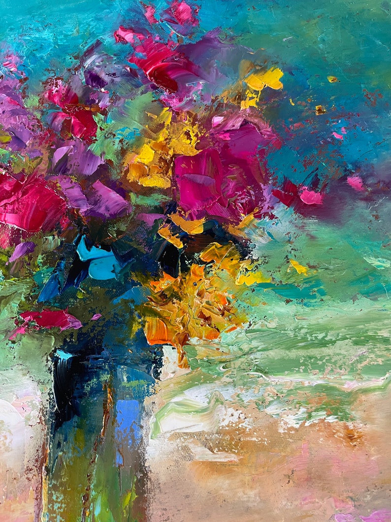 Flowers Original Oil Painting on Canvas by Mariusz Piatkowski Art - Etsy