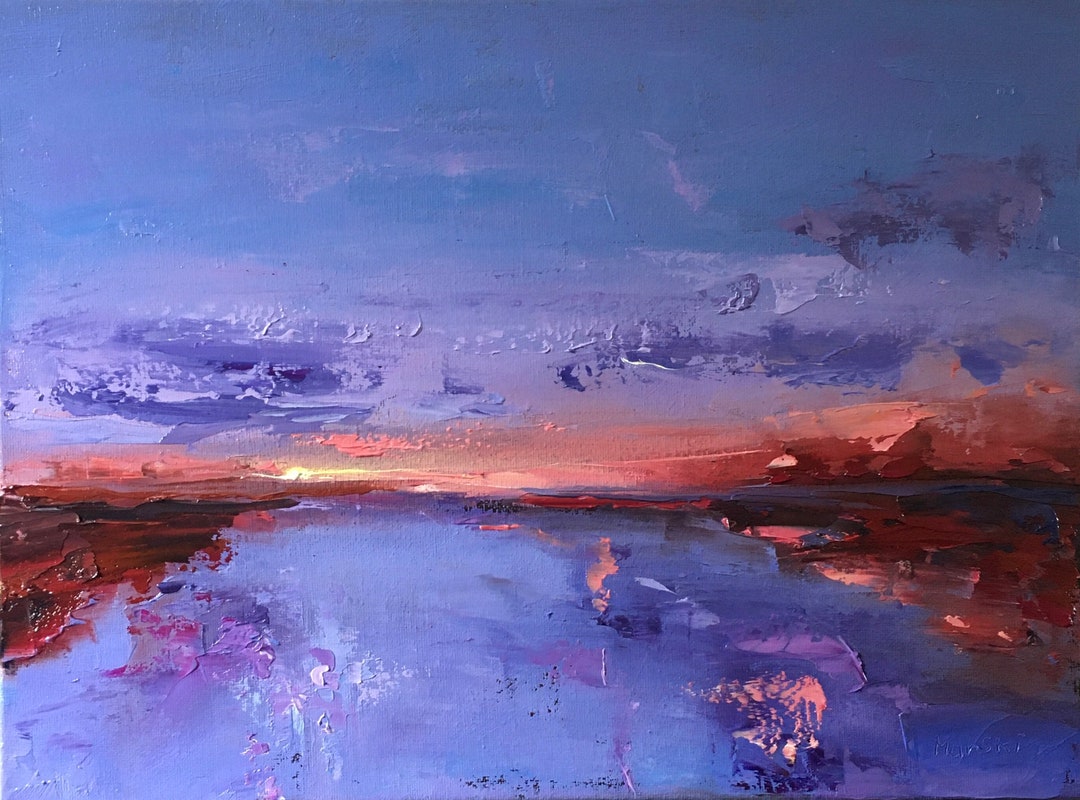Mariusz Piatkowski Sunset Oil Painting on Canvas - Etsy