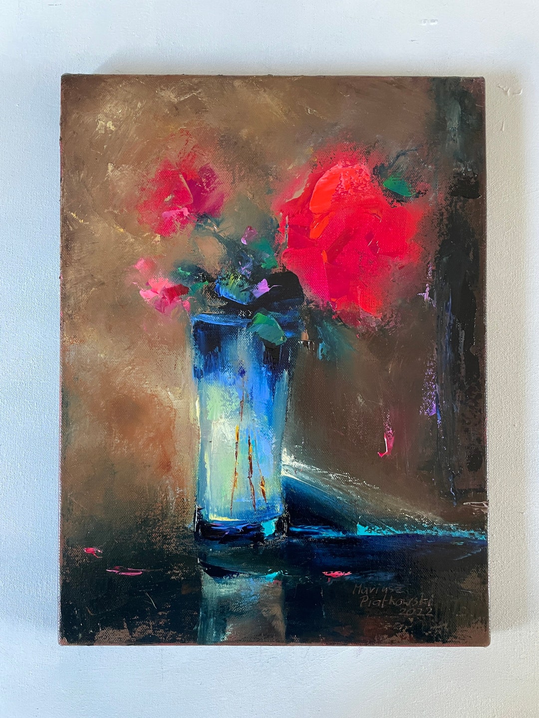 Mariusz Piatkowski Flowers Original Oil Painting on Canvas - Etsy