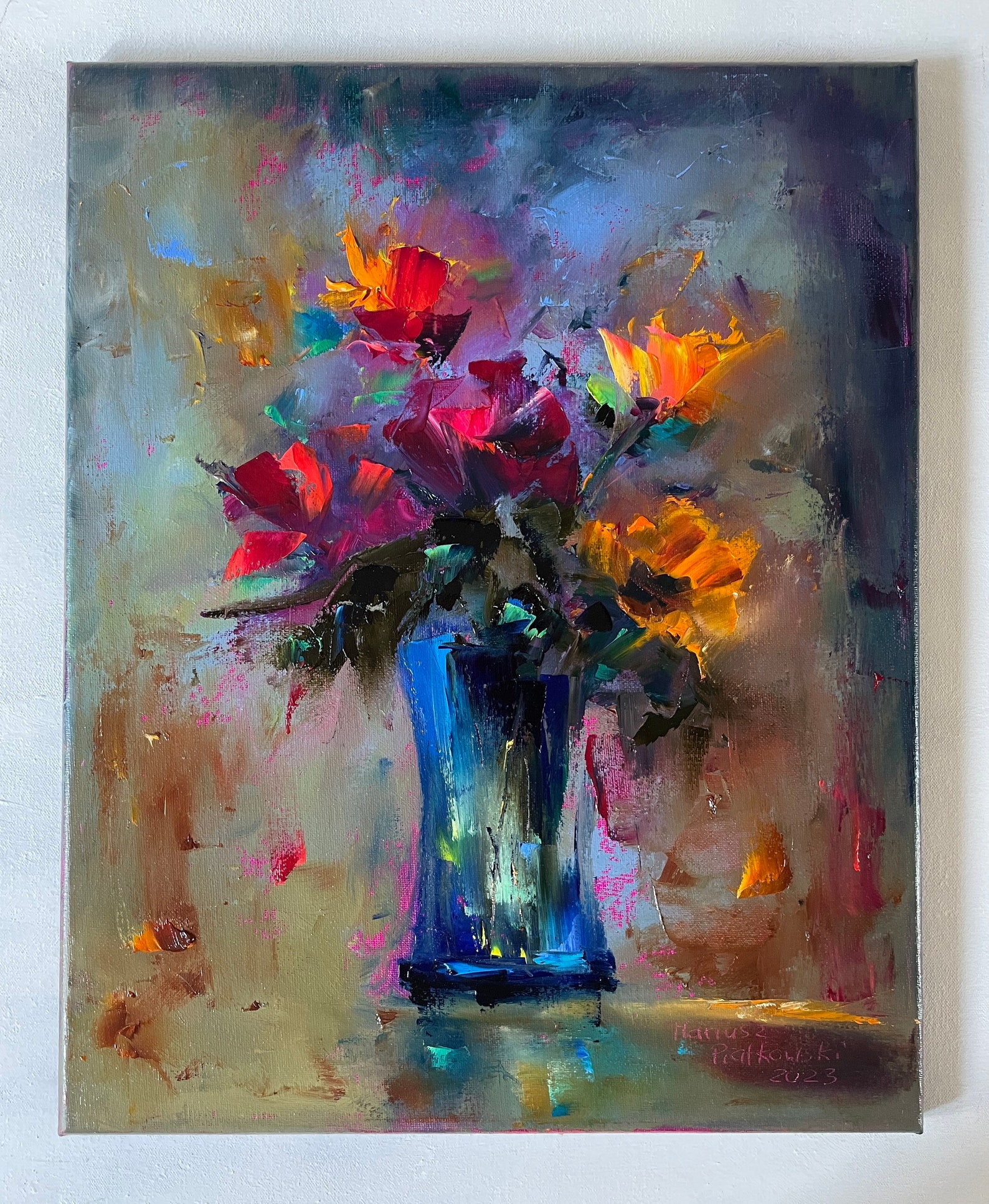 Flowers Original Oil Painting on Canvas by Mariusz Piatkowski Art - Etsy