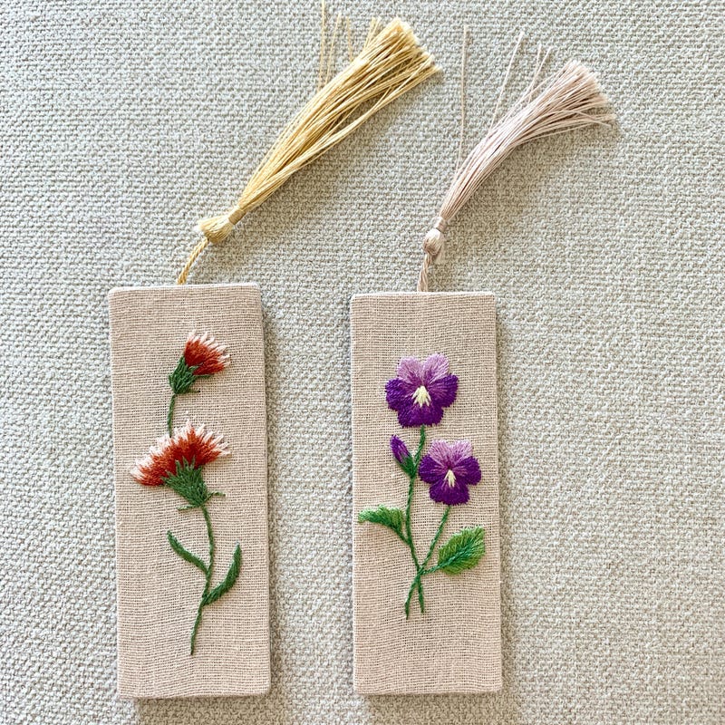 Embroidered Bookmark - Etsy