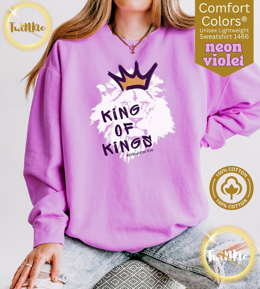 King of Kings Lion Crown Unisex Crewneck Sweatshirt, Jesus Church Merch ...