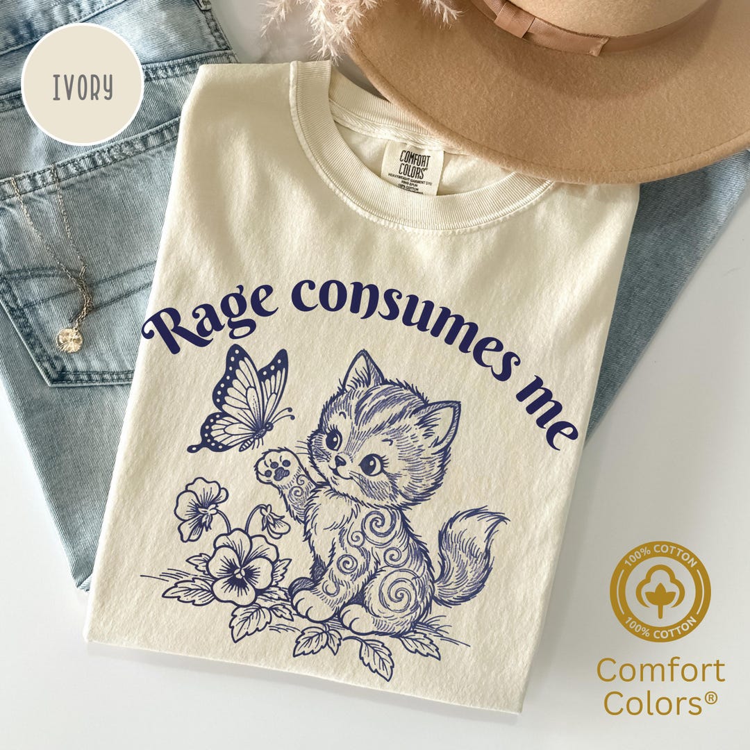 Rage Consumes Me Kitten Meme T-shirt | Dark Humor Cat Lover Tee - Etsy