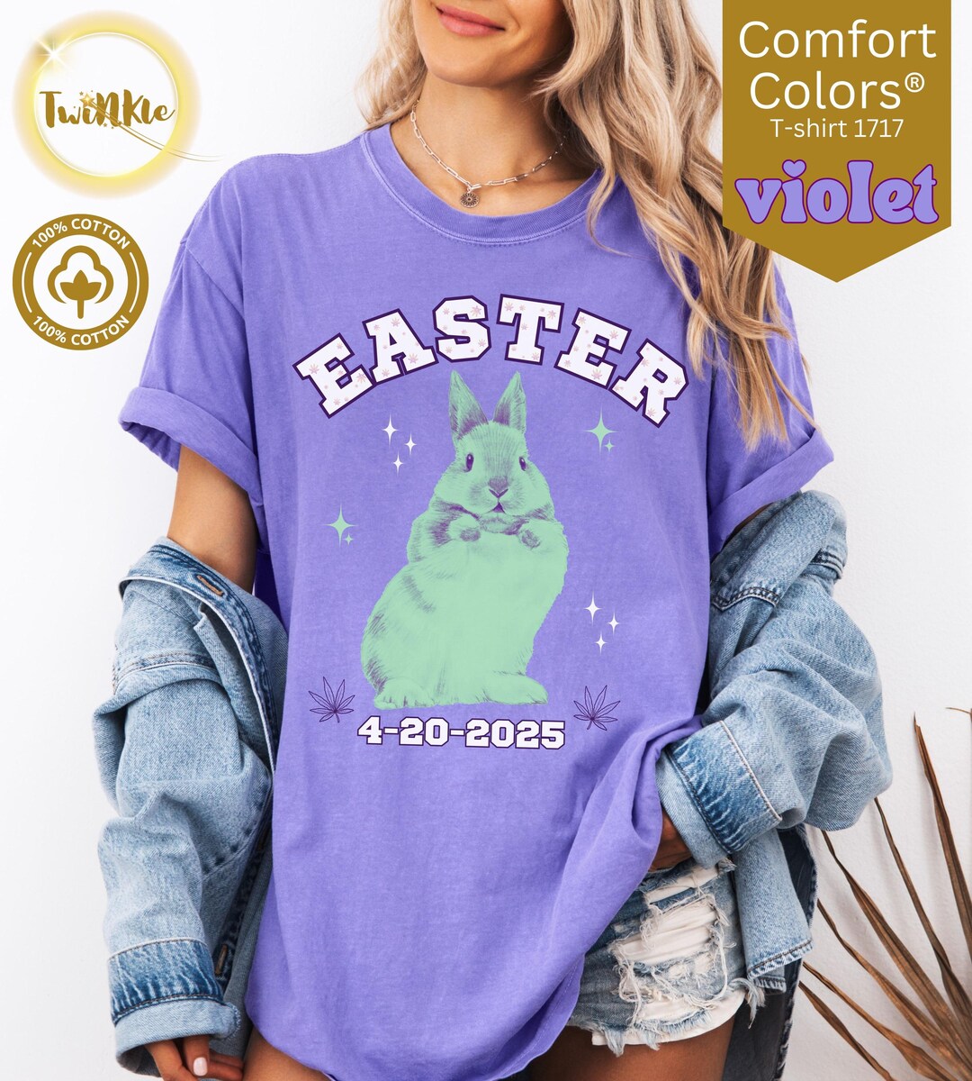 Cannabis Easter 420 2025 Cosmic Bunny Rabbit T-shirt, Marijuana Leaf ...