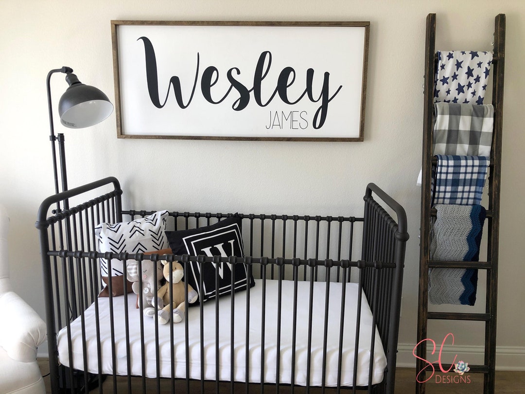 Baby Name Sign, Baby Nursery Sign, Personalized Nursery Decor, Name ...