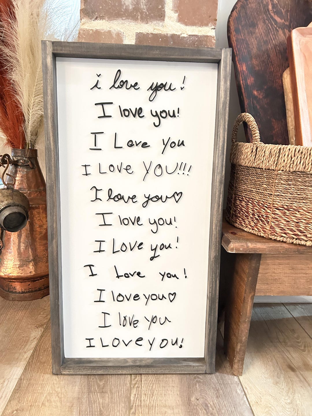 I Love You Handwriting Sign, Custom Handwritten 3D Signs, 3D ...