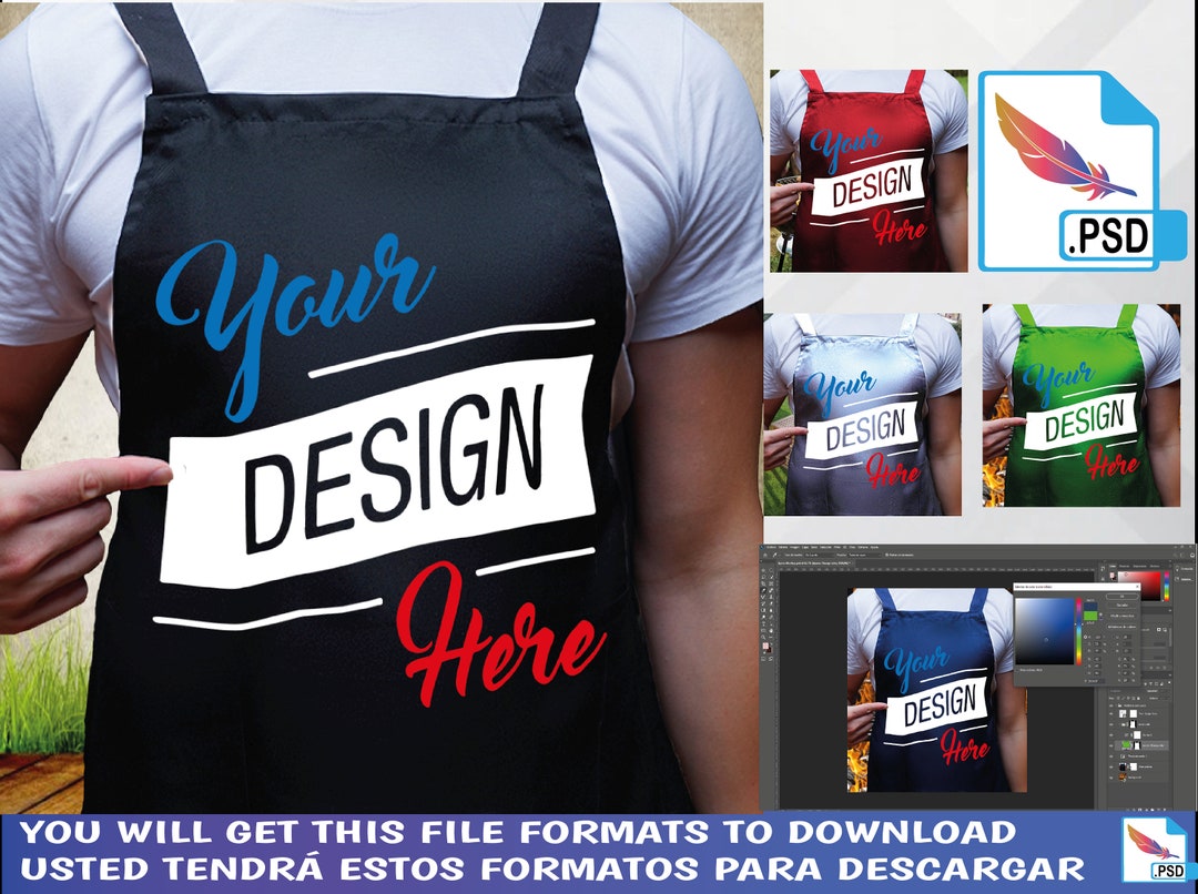 Realistic Apron Mockup - Apron Color and Background Editable - Father's ...