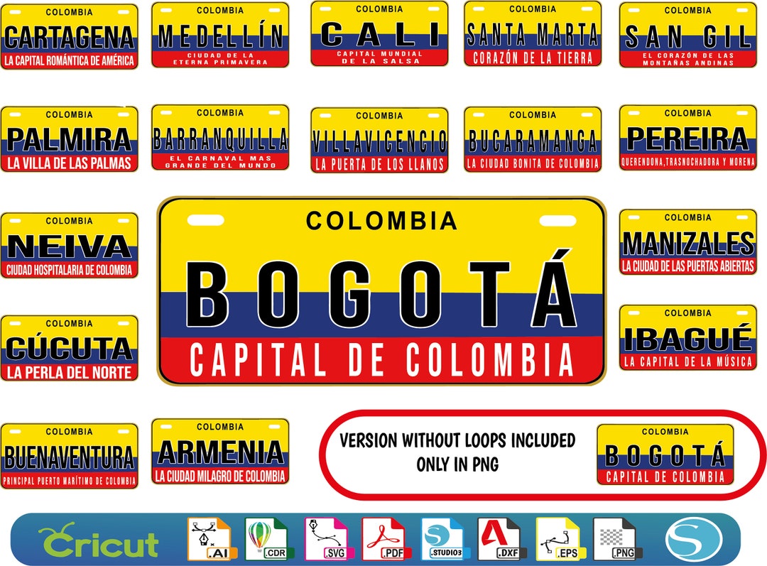 Bundle 17 Plates of Colombia Version 2 - Car Plates - Placas De Autos ...