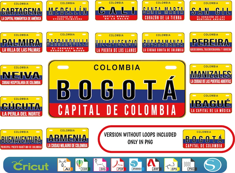 Bundle 17 Plates of Colombia Version 2 - Car Plates - Placas De Autos ...