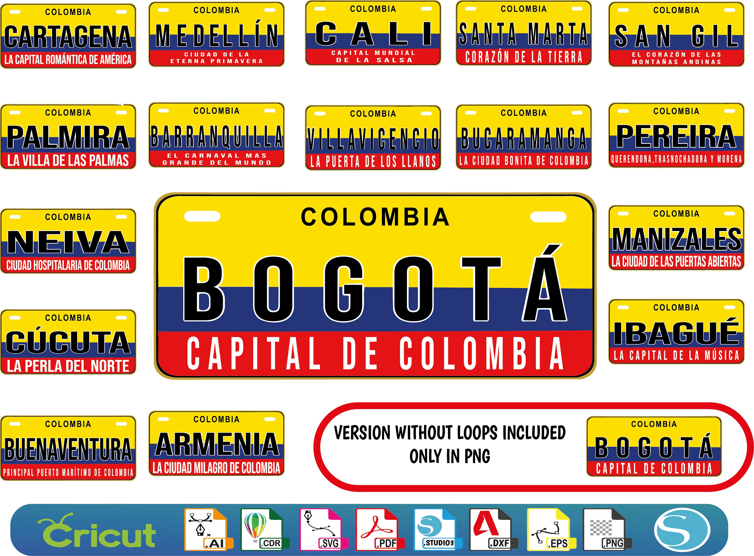 Bundle 17 Plates of Colombia Version 2 Car Plates Placas - Etsy